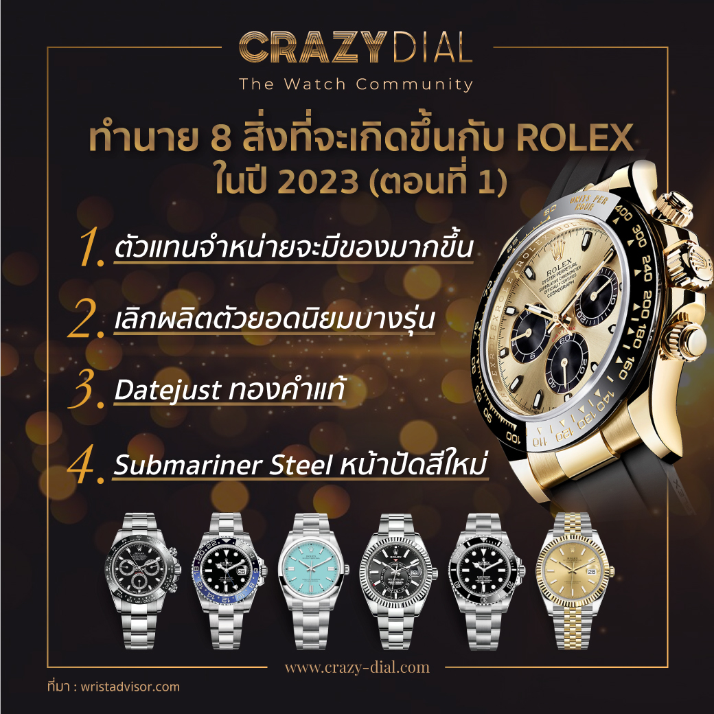 ทำนาย 8 สิ่งที่จะเกิดขึ้นกับ ROLEX ในปี 2023 (ตอนที่ 1) - CrazyDial ...